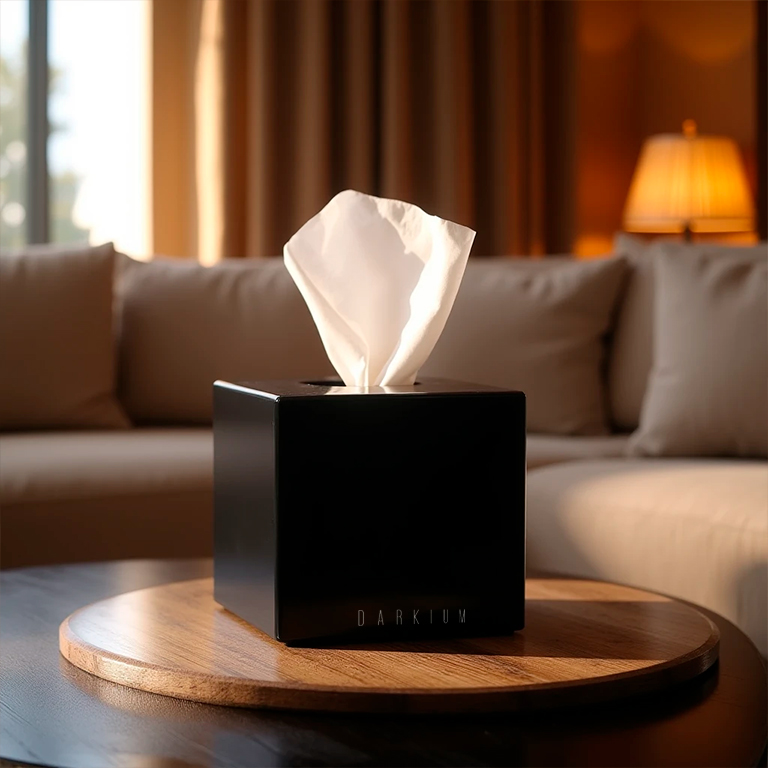 Black Tissue Box Cover | DARKIUM